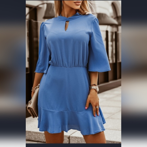 Dresses | New Blue Fashion Forward Keyhole Dress | Poshmark